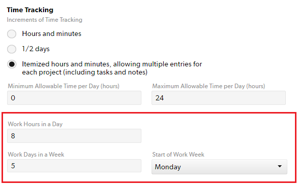Resource Management time tracking settings | Smartsheet Learning Center